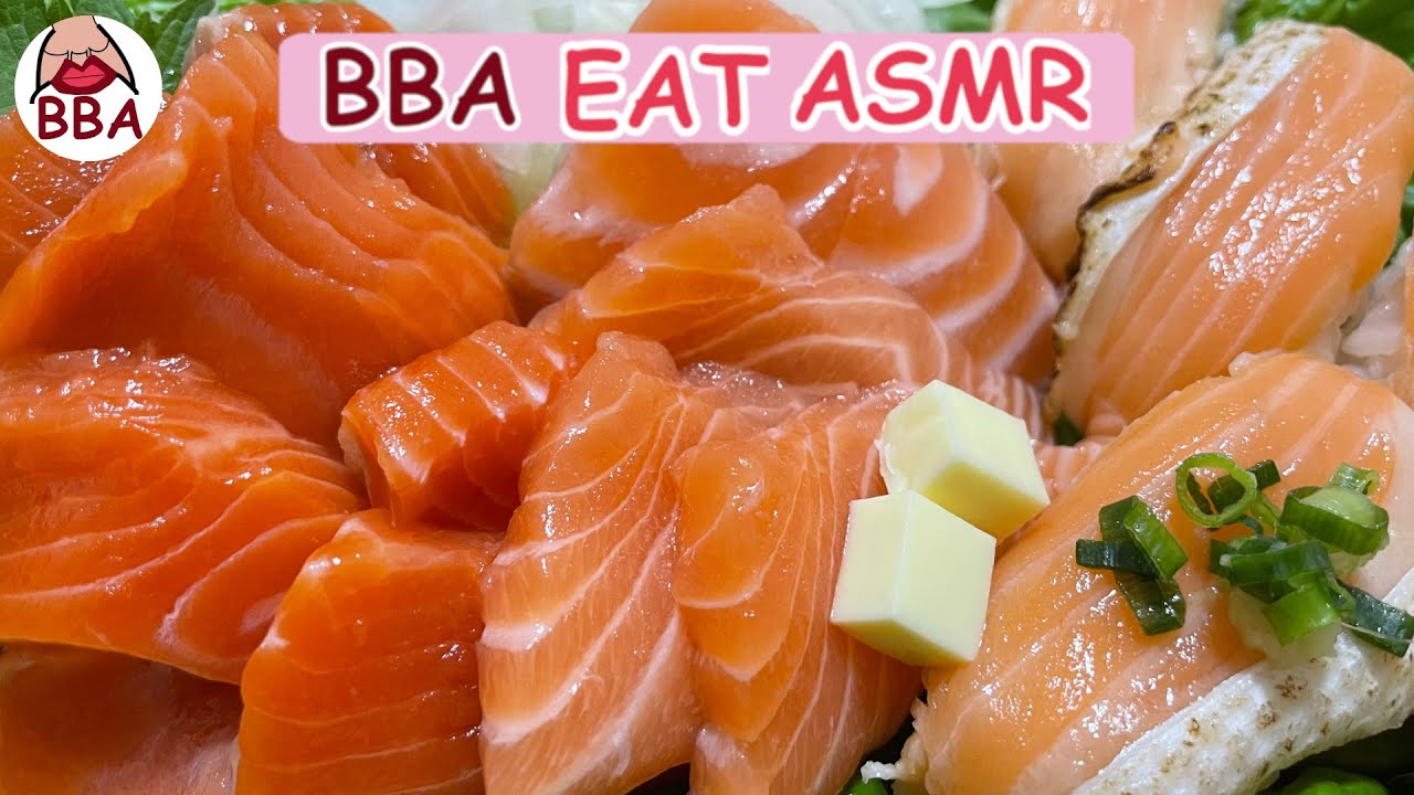 【ASMR MUKBANG】SALMON | SUSHI | RAW FISH | EATING SOUNDS - YouTube