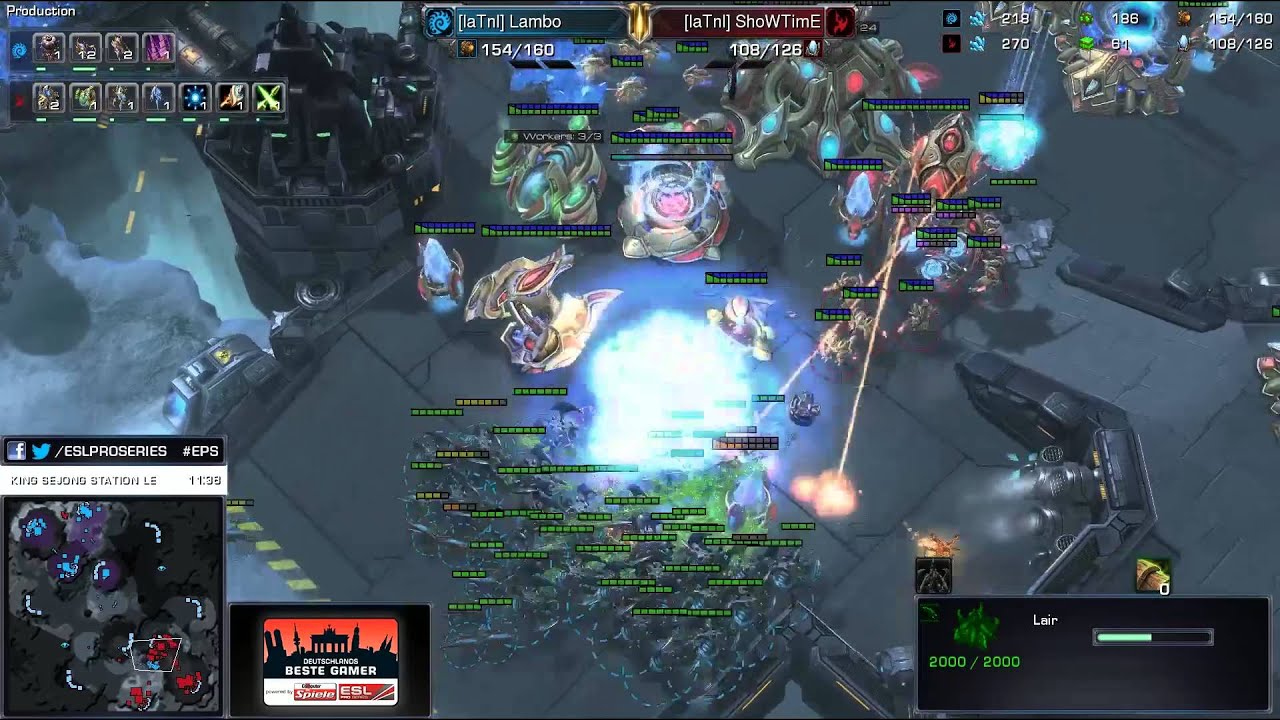#333 ShowTime (P) vs. Lambo (Z) StarCraft II ESL Pro Series Winter ...