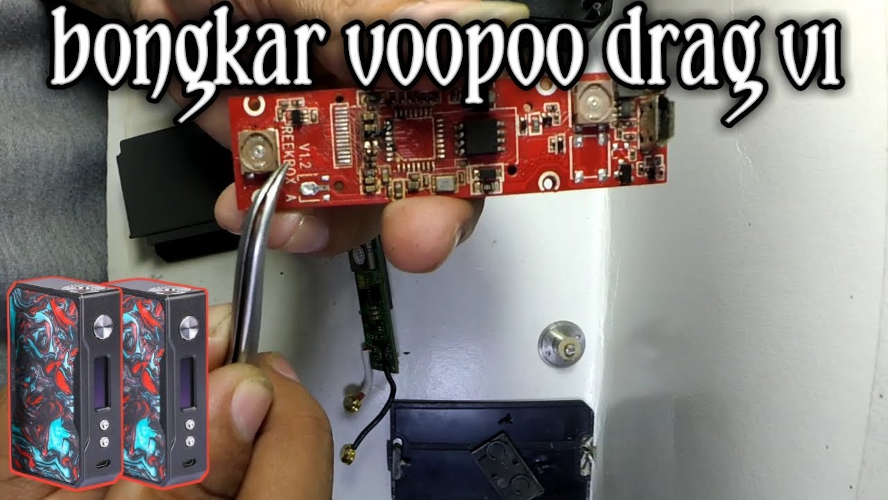 cara bongkar (disassembly) VooPoo Just DRAG V1 & review mesinya - YouTube