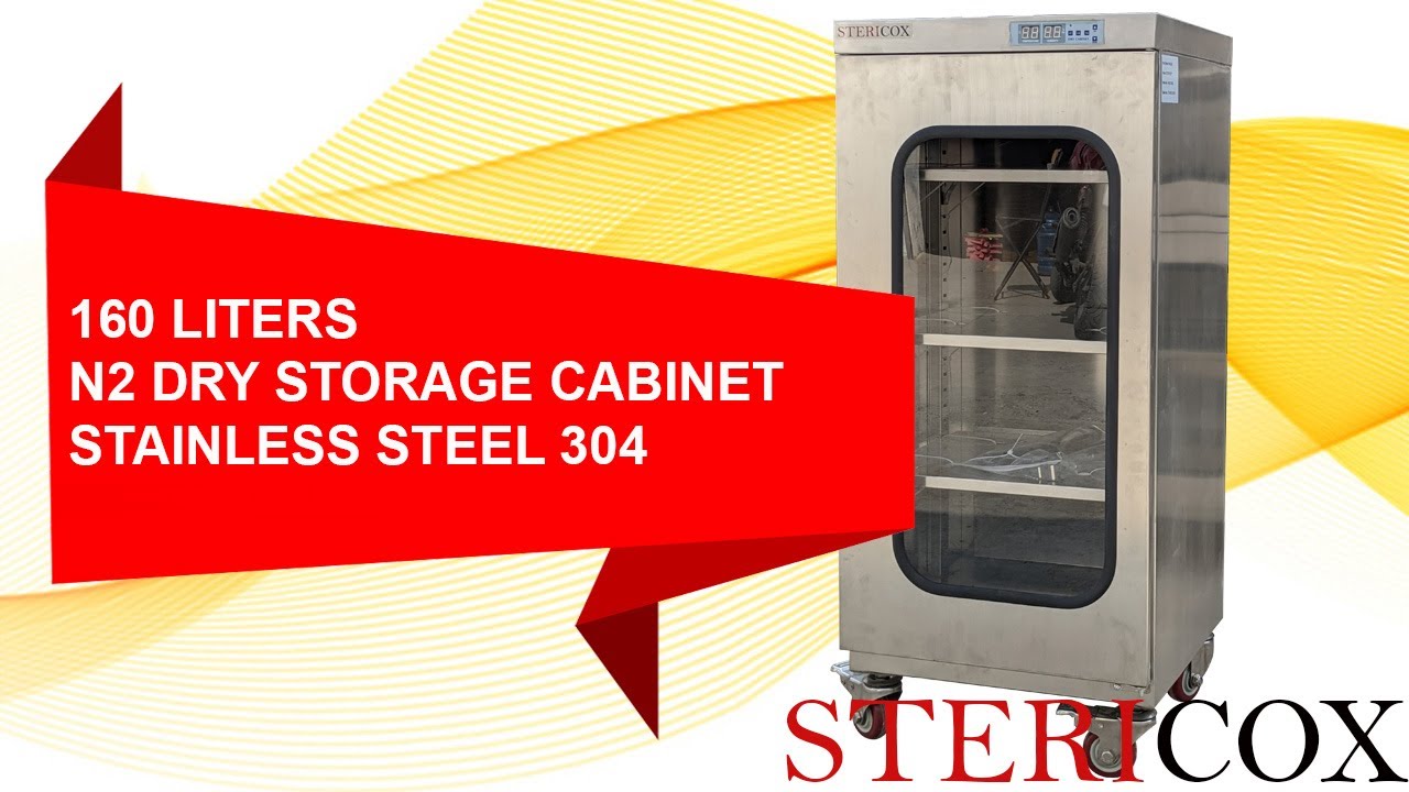 160 Liters N2 Dry Storage Cabinet Stainless Steel - YouTube