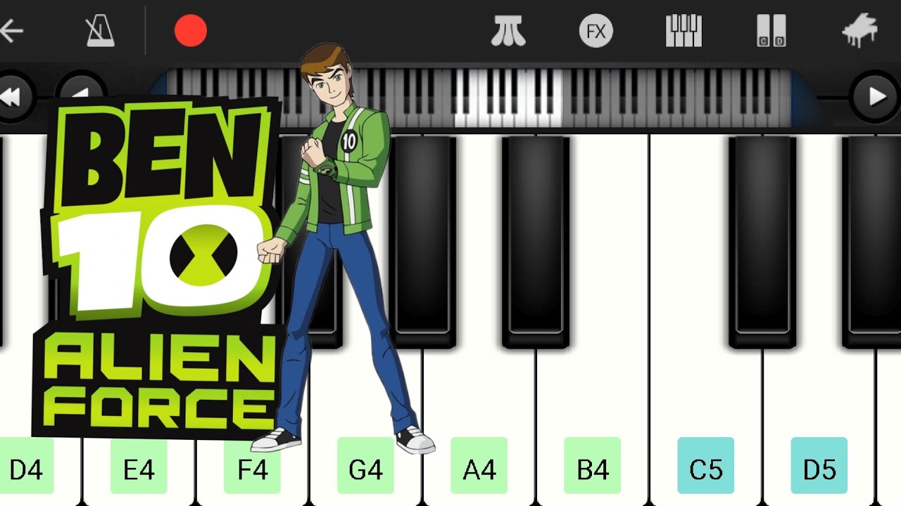 BEN 10 alien force theme song piano cover 🎹⌚👽👾💚 - YouTube