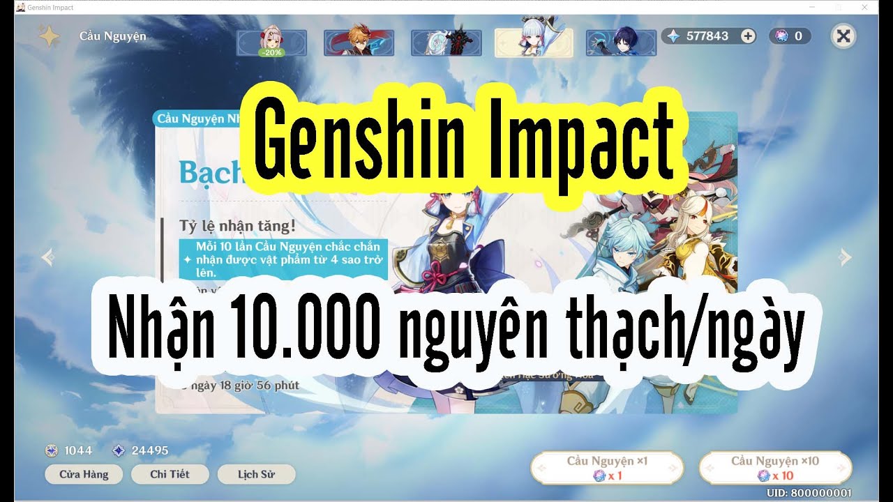 Genshin Impact TMgame99 version 3.4 đầy đủ nhiệm vụ, tặng 10.000 NT ...