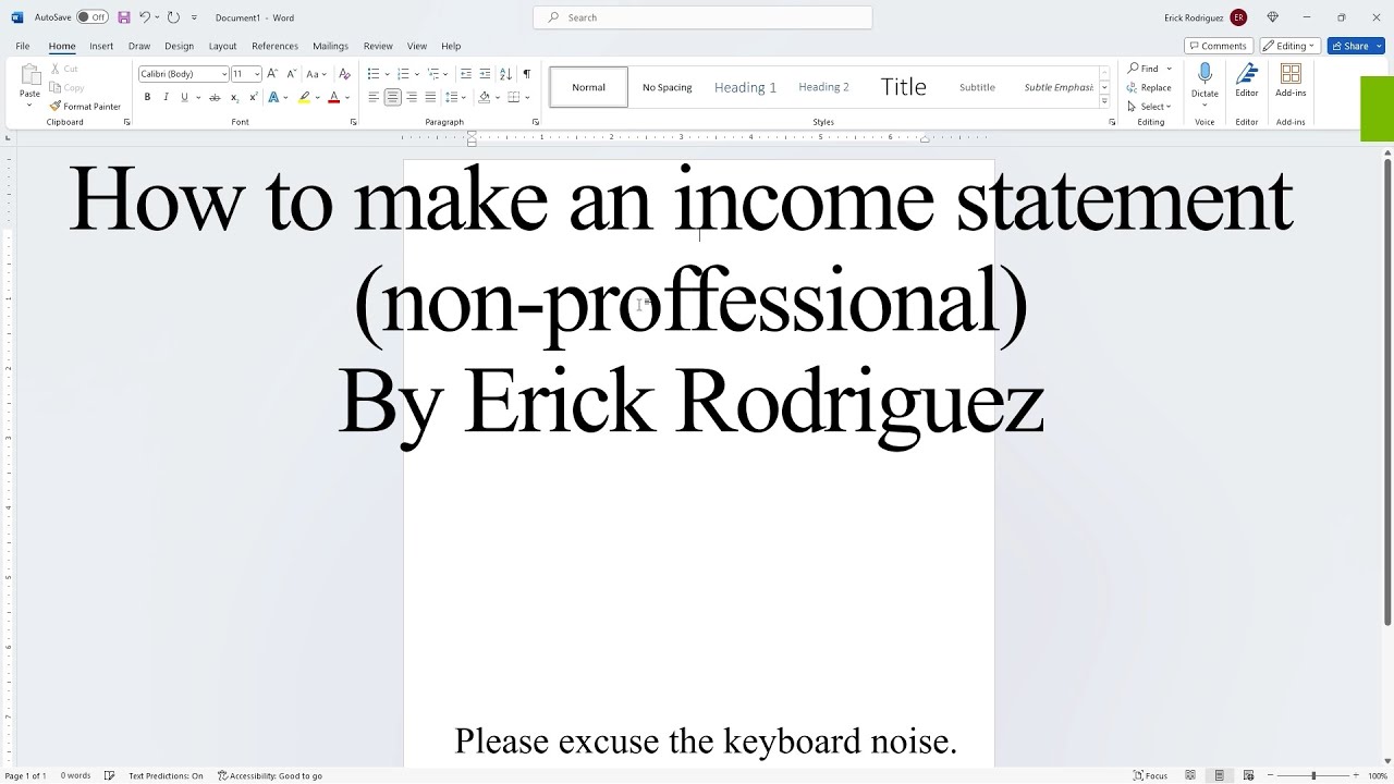 How to make a simplified income statement - YouTube