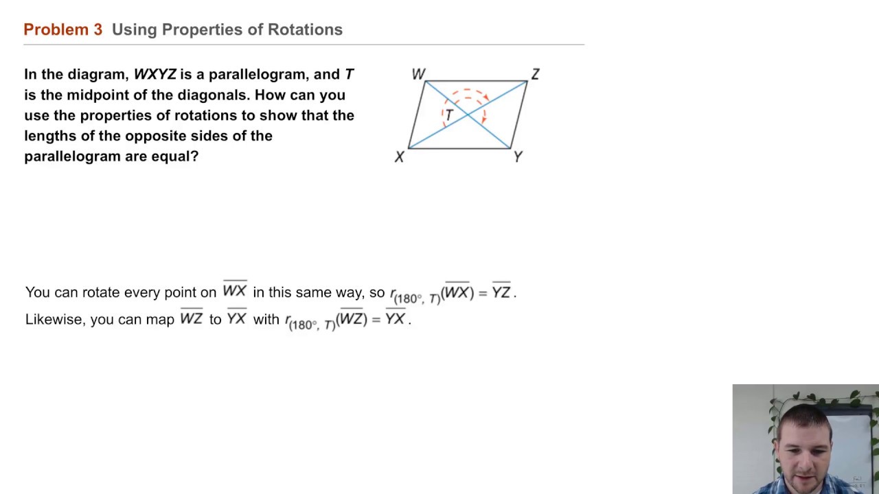 Geometry 9-3 Rotations: Problem 3 - Using Properties of Rotations - YouTube