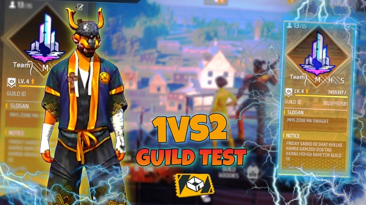 FF LIVE 1VS2 HARDEST GUILD TESTING | GUILD TEST LIVE | GARENA FREE FIRE ...