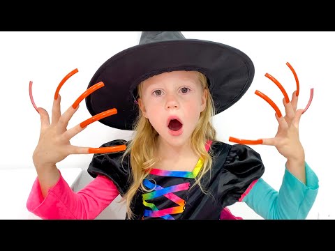 Cadılar Bayramı için Nastya ve sihirli şekerler