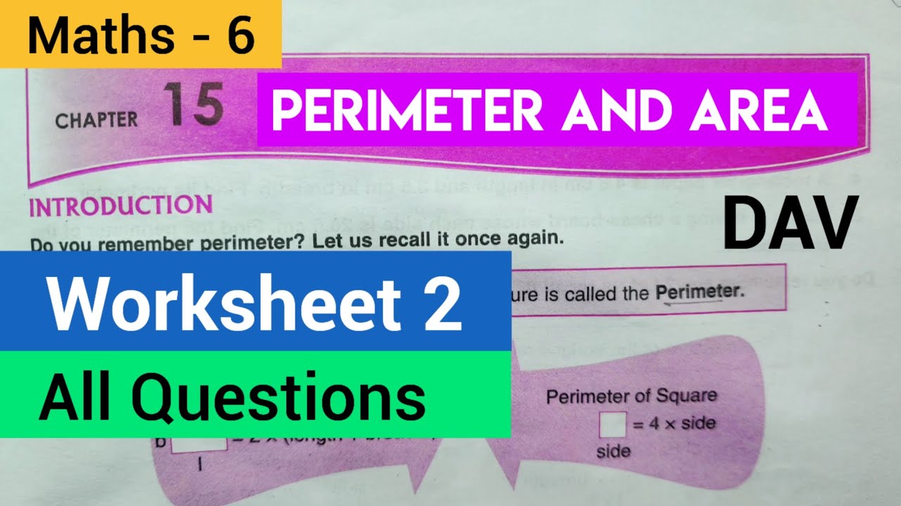 DAV Class 6 Maths Chapter 15 worksheet 2 all Questions - YouTube