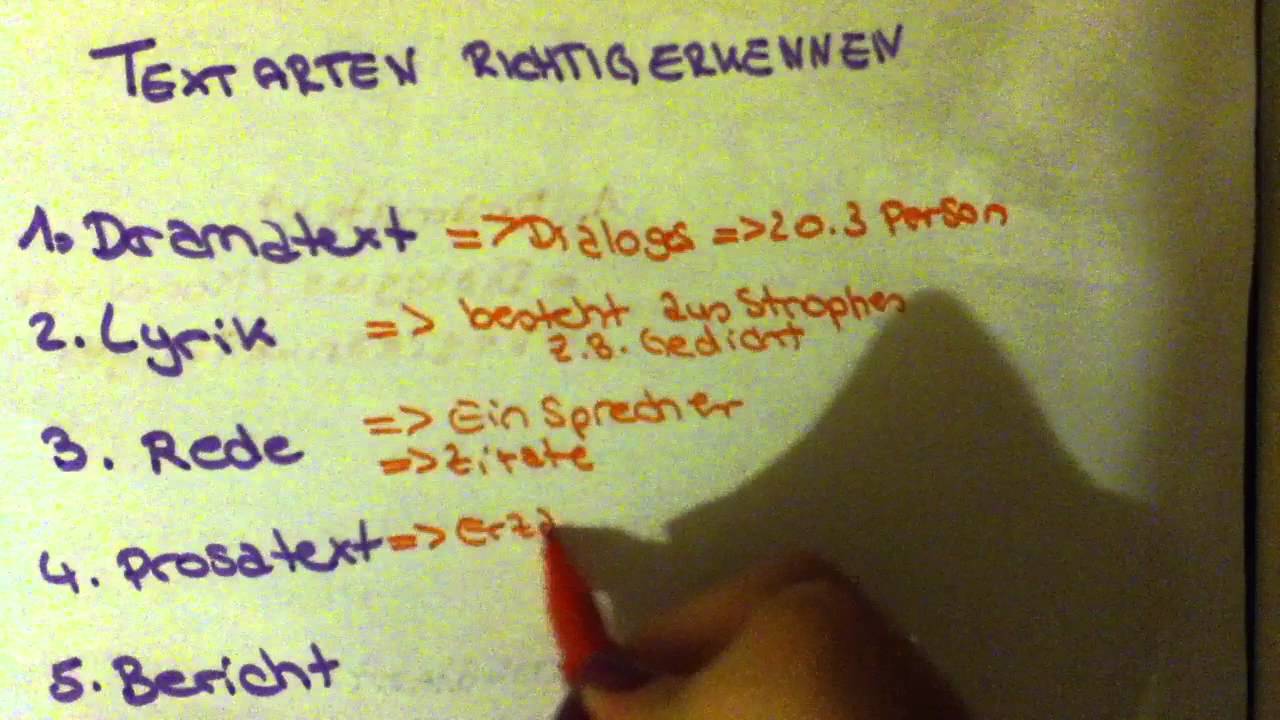 Textarten richtig erkennen - Merkmale Textsorten - YouTube