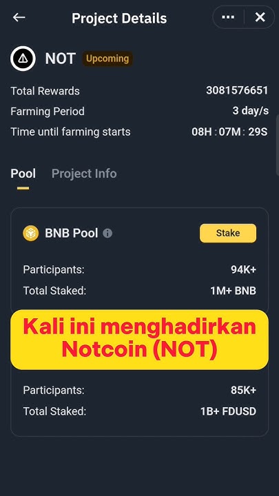 Binance Launchpool #54 : Notcoin (NOT) - YouTube