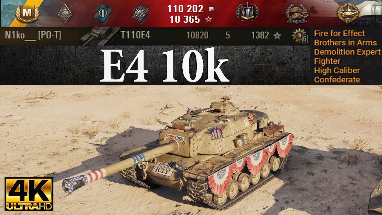 T110E4 video in Ultra HD 4K🔝 10820 dmg, 5 kills, 1382 exp, 1170 block 🔝 ...