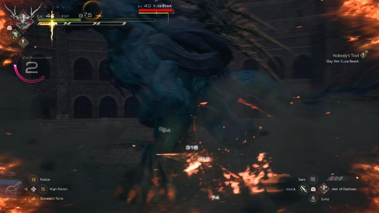 FINAL FANTASY XVI Kuza Beast Boss Fight - YouTube