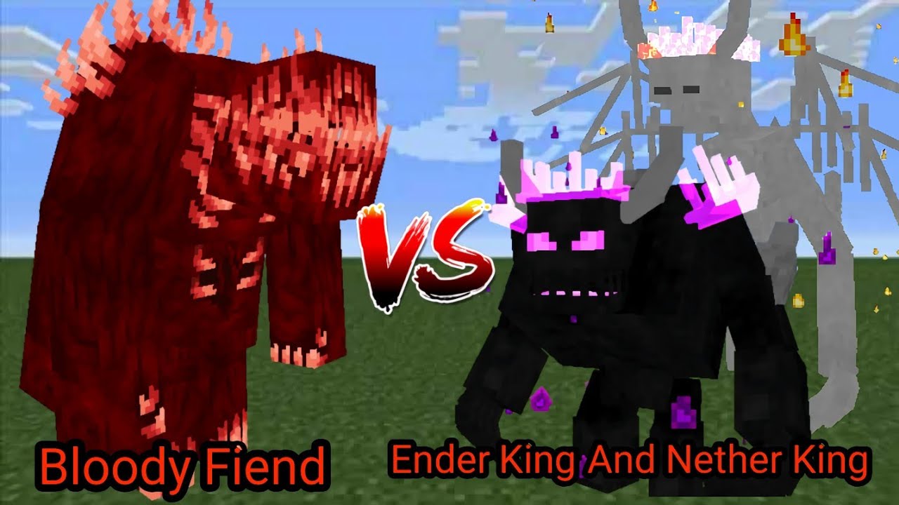 Bloody Fiend Vs Ender King And Nether King |Minecraft Mob Battle ...