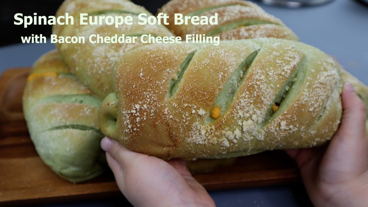 Poolish Bread (1) Spinach Europe Soft Bread 波兰种软欧 菠菜培根芝士软欧 - YouTube