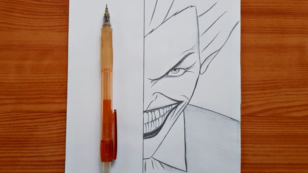 How to draw Joker | Joker step by step | easy tutorial - YouTube