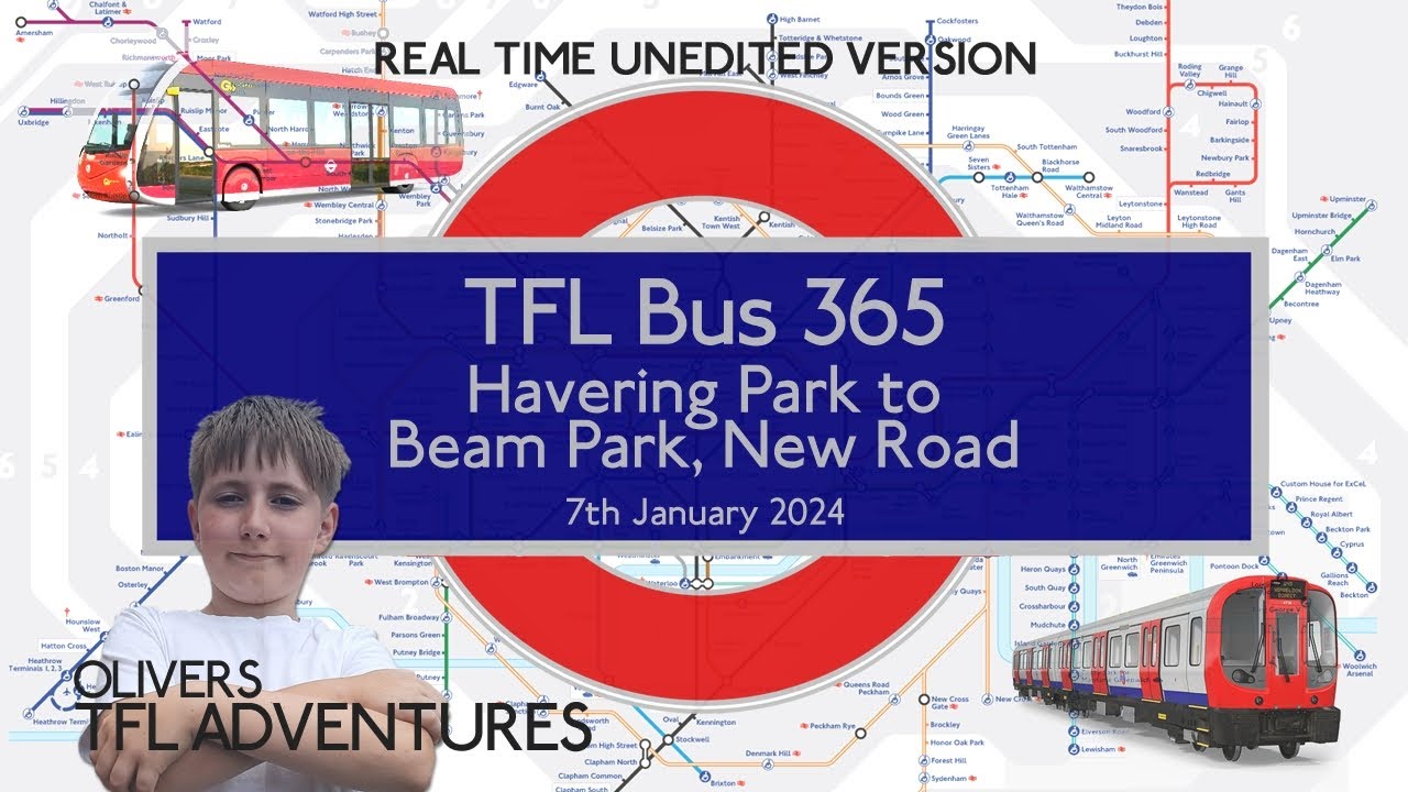 TFL BUS ROUTE 365 - Havering Park To Beam Park New Road - 7th Jan 2024 ...
