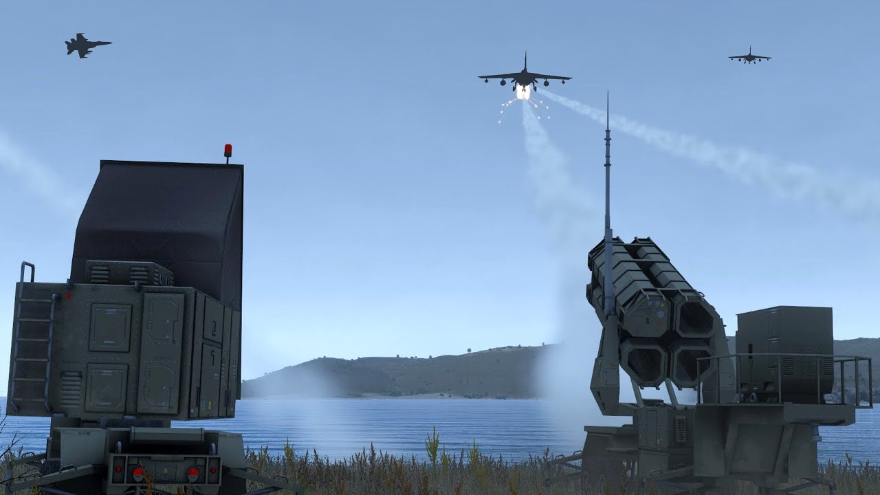 Anti-Air Defense System Shooting Down Incoming Fighter jets - Military ...