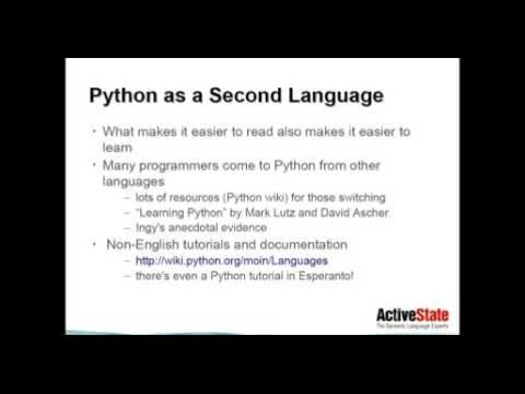 ActiveState Webinars: Python - The Programmer's Lingua Franca - YouTube
