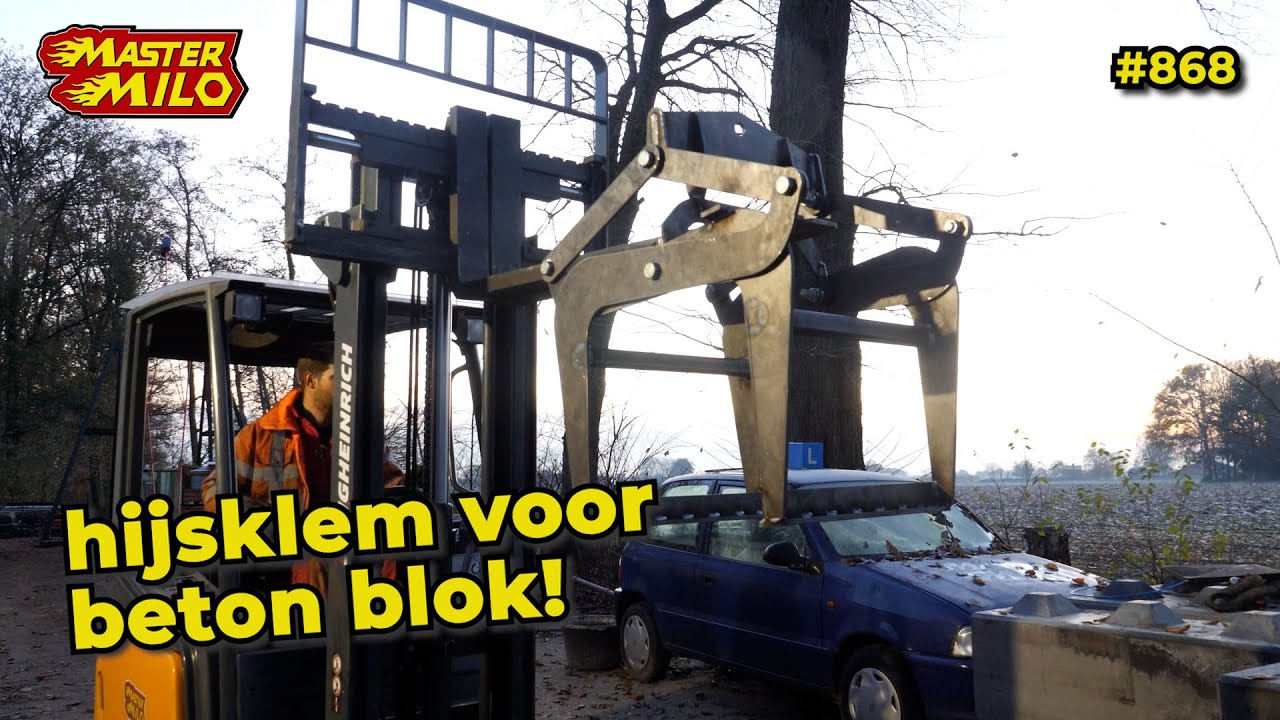 Mechanische beton blokken klem! #868 - YouTube
