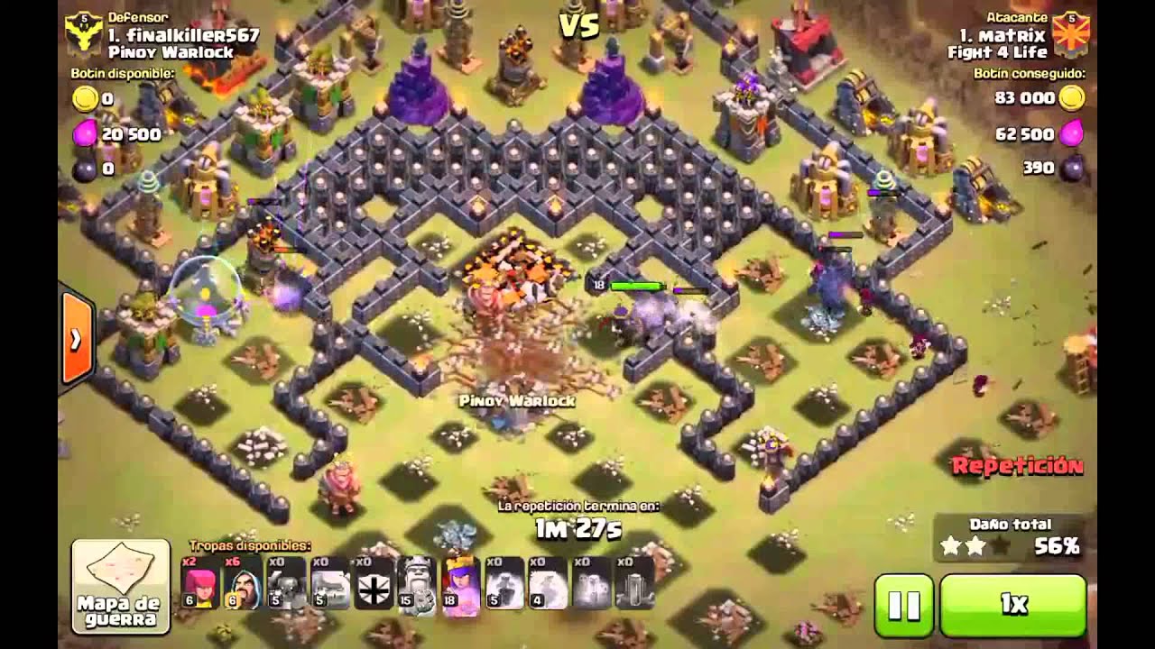 IMPRESIONANTE 100% con terremotos a TH10. GoWiPe by Matrix. Clash of ...