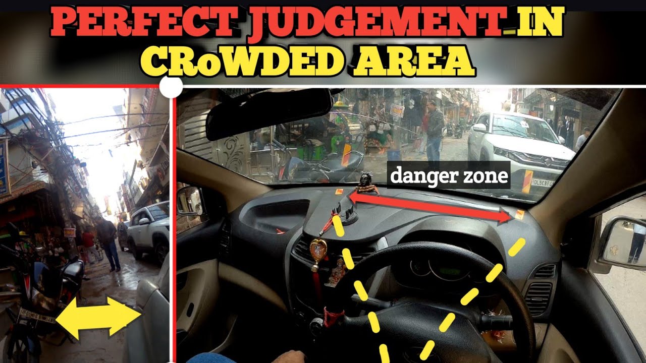 How to drive a car in crowded area 💯| left right judgement in car ...