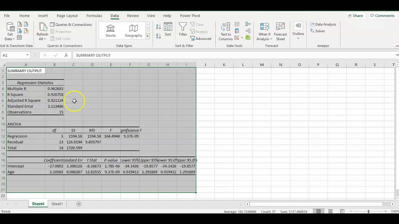 Simple Linear Regression Model In Excel YouTube Simple Linear Regression Model In Excel YouTube