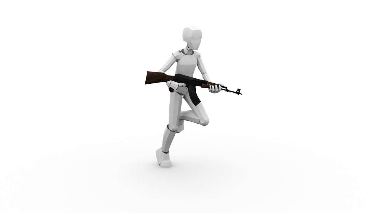 Soldier RunCycle Animation Rifle - YouTube