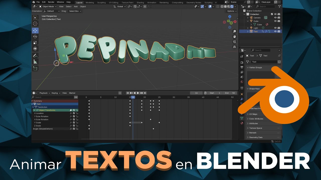 Animar TEXTOS en BLENDER - Tutorial Animación - YouTube
