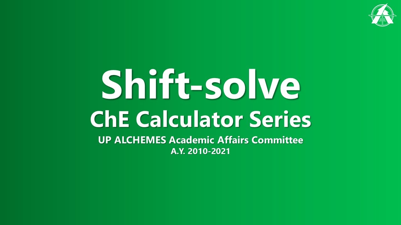 Shift Solve | ChE Calculator Series by UP ALCHEMES - YouTube