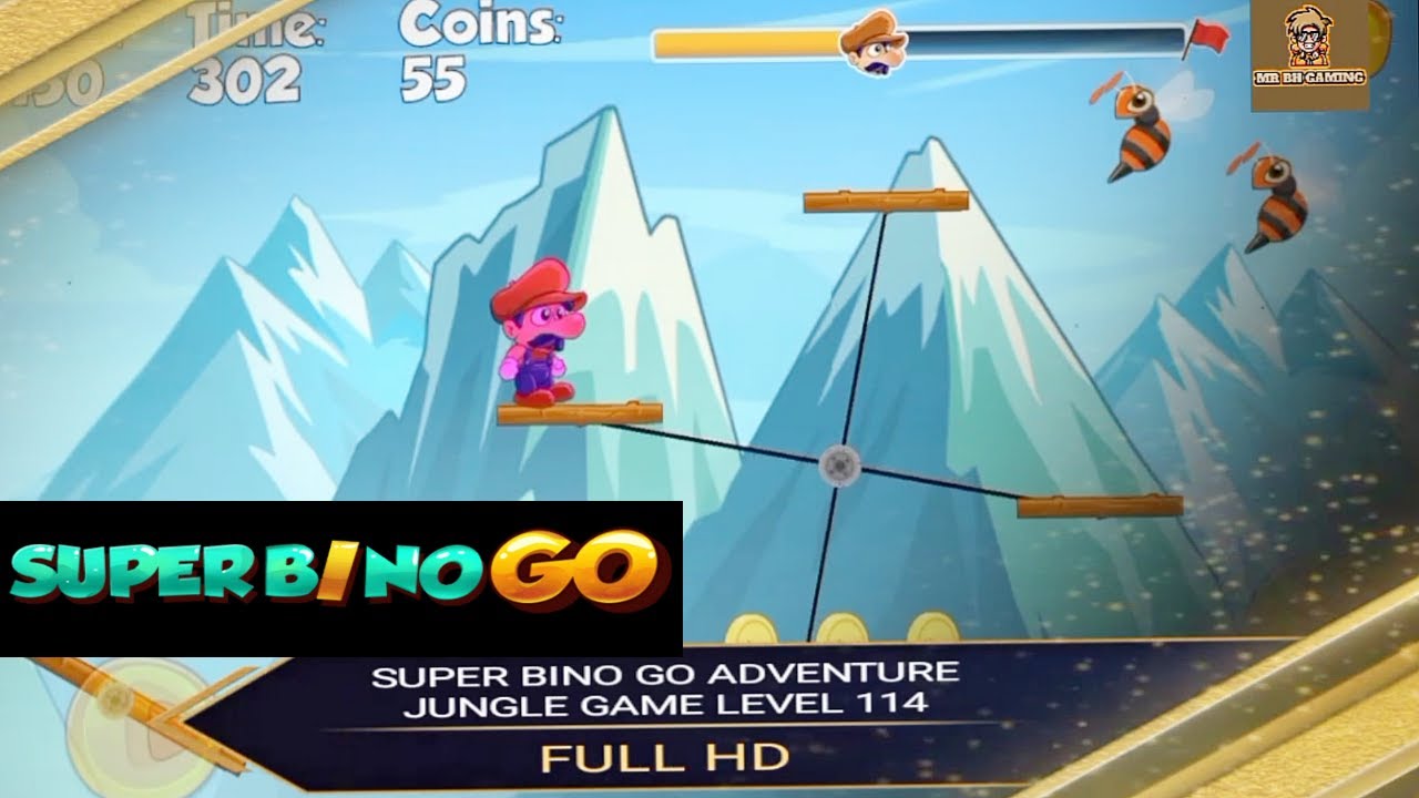 super bino go Adventure jungle game level 114 complete hd - YouTube