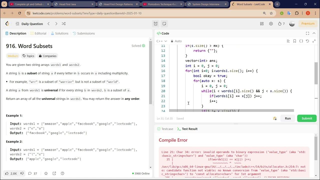 Word Subset | Leetcode Potd | 10 01 2025 - Youtube