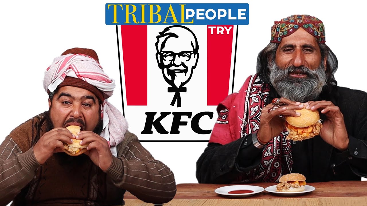 Tribal People Try KFC Burgers First Time - YouTube