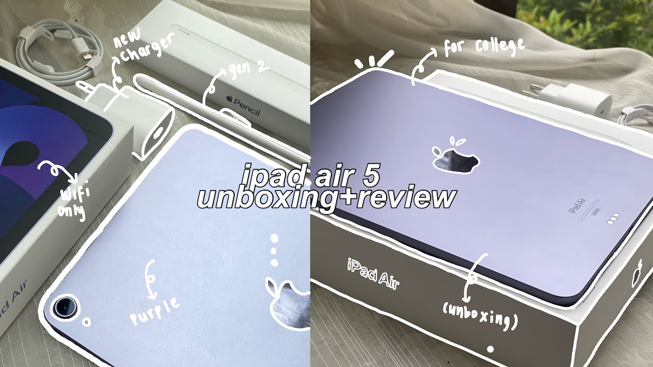 ipad air 5 (purple 256gb wifi only) unboxing in 2023 + apple pencil & accessories - YouTube