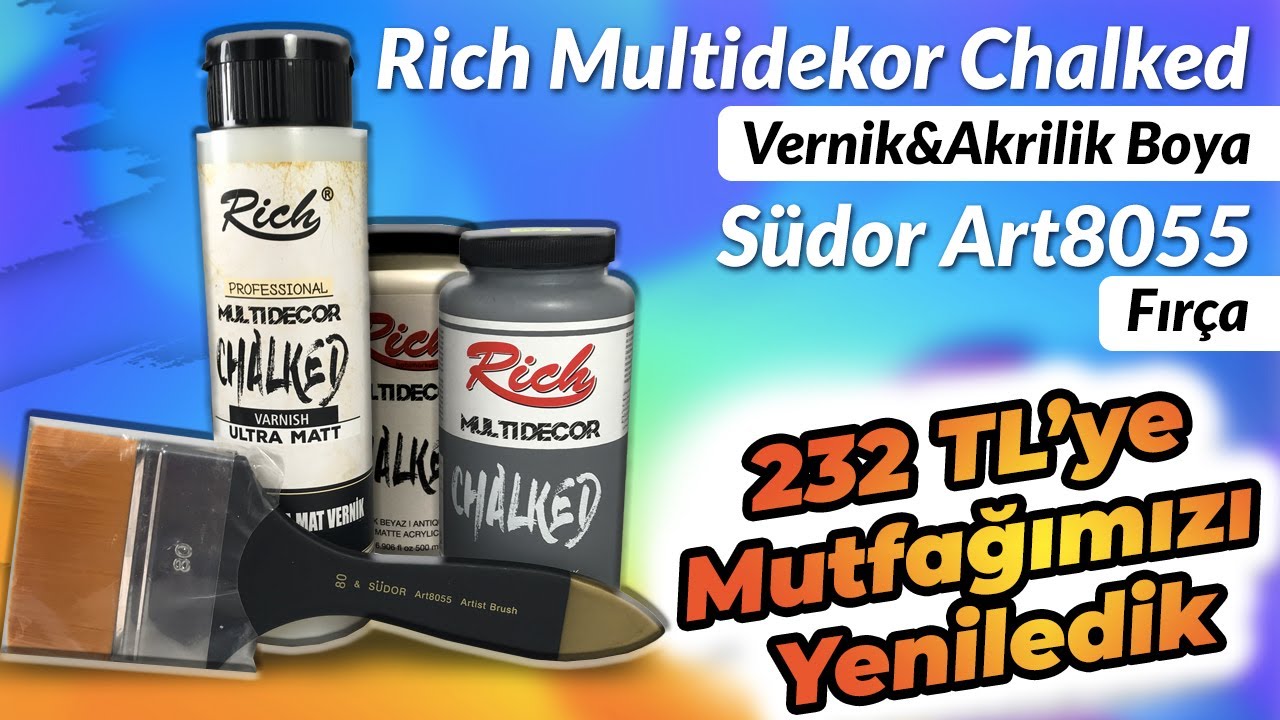 Mutfağımızı Yeniledik!! Herkes Yapabilir :) Rich Multidecor Chalked - Vernik&Boya | Südor ...