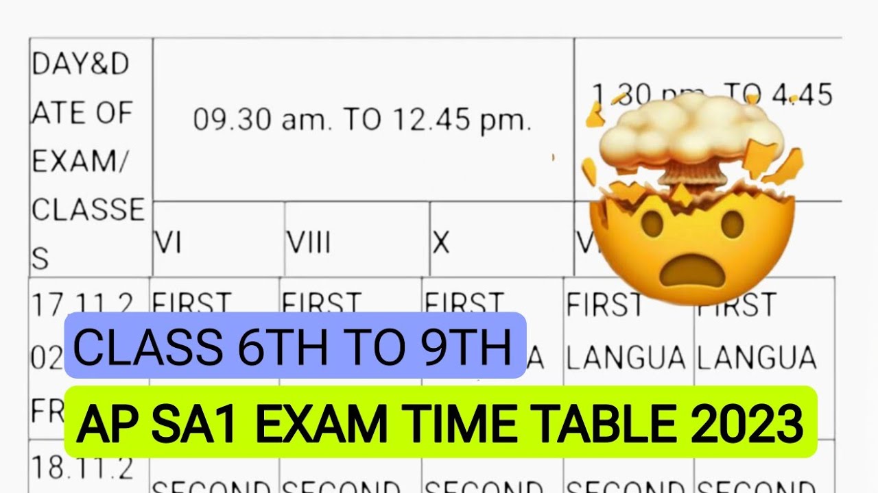 AP SA1 EXAM TIME TABLE 2023 Ll YouTube AP SA1 EXAM TIME TABLE 2023 Ll YouTube
