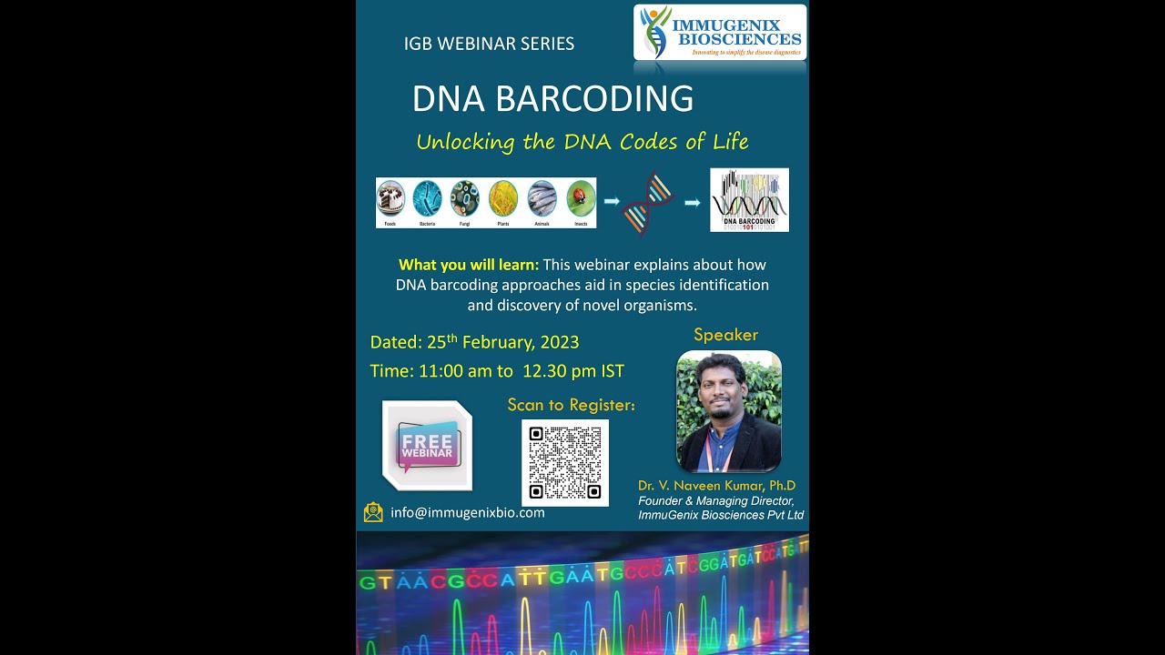 IGB Webinar Series: DNA Barcoding - YouTube