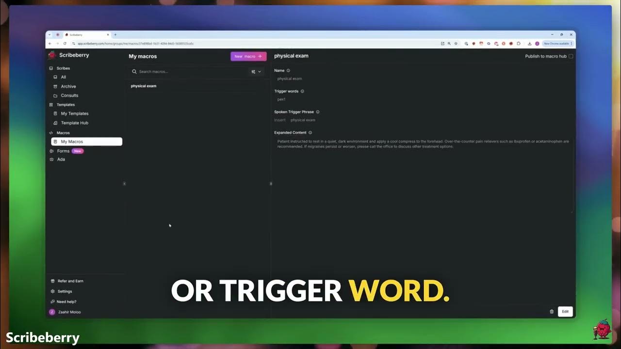 How to use Macros in Scribeberry - YouTube