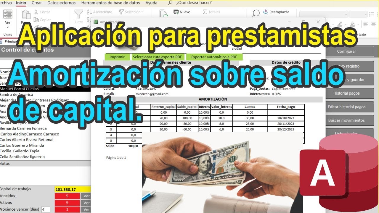 Para prestamistas cuotas interés sobre saldo de capital (P8) - YouTube