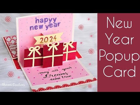 Pull & Pop Card for New Year/ Handmade Card for New Year 2023 ...
