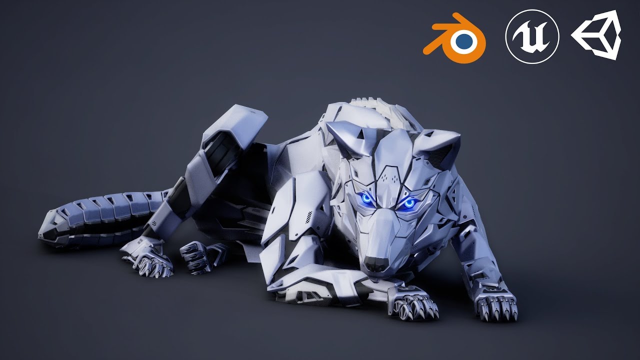 Robot Wolf - Unreal Engine/Unity/Blender - YouTube