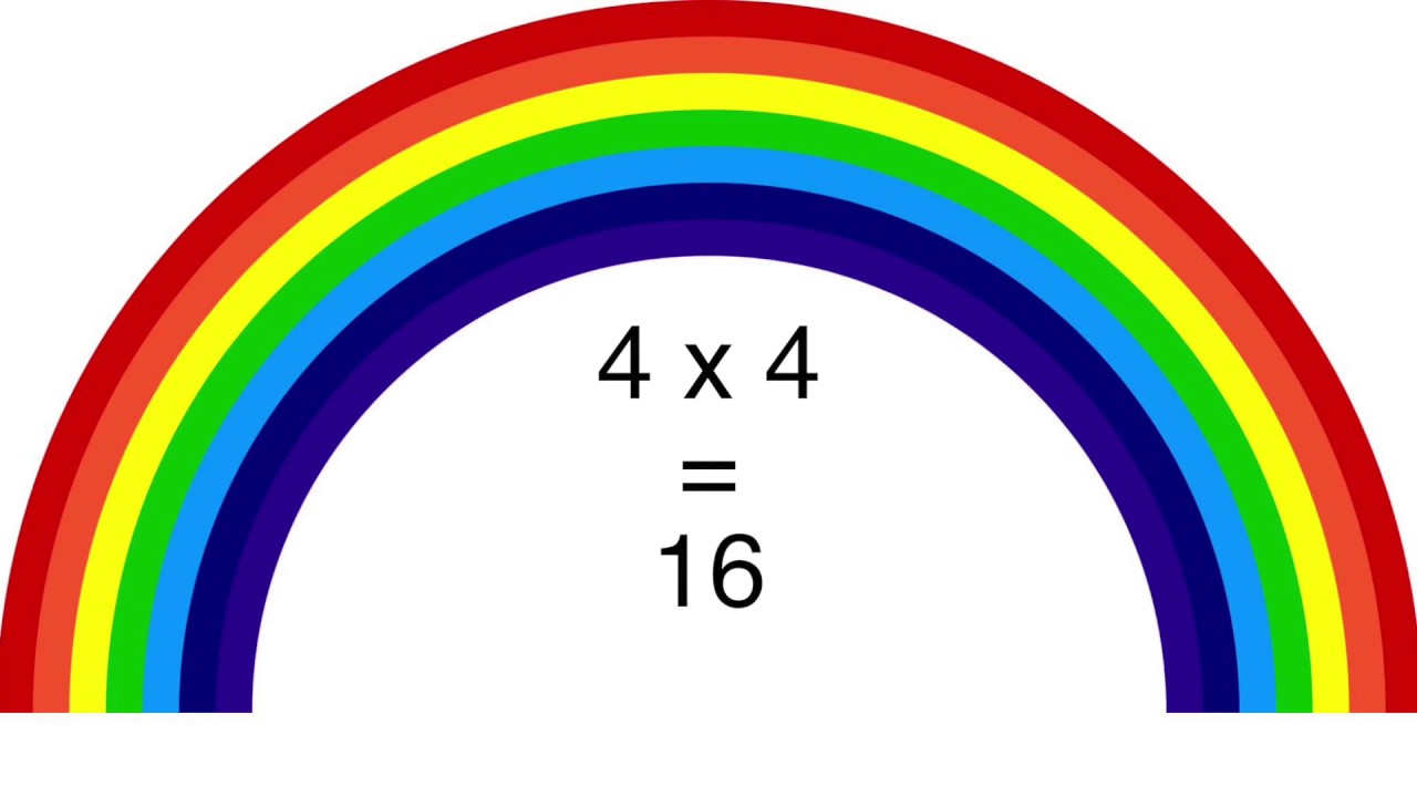 4 x 4 = ? : Rainbow Math For Kids - YouTube