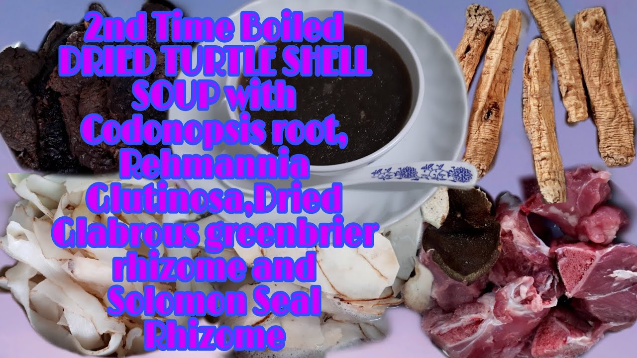 2nd Time Boil,DRIED TURTLE SHELL SOUP with Codonopsis root,Rehmannia ...