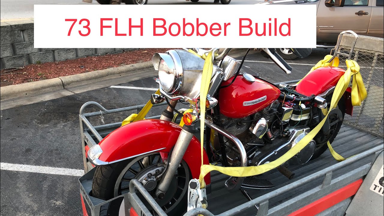 73 Harley FLH bobber build - YouTube