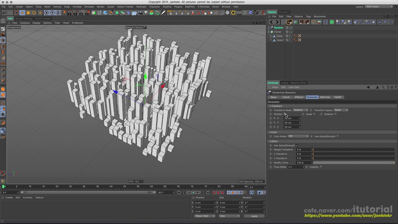 C4D - MoGraph Blend Random Sort - YouTube