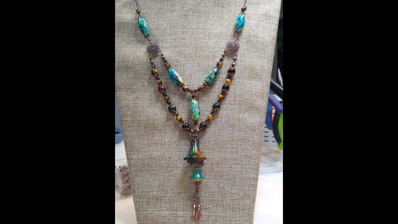 Multi Strand Boho Necklace With Ceramic Beads - YouTube