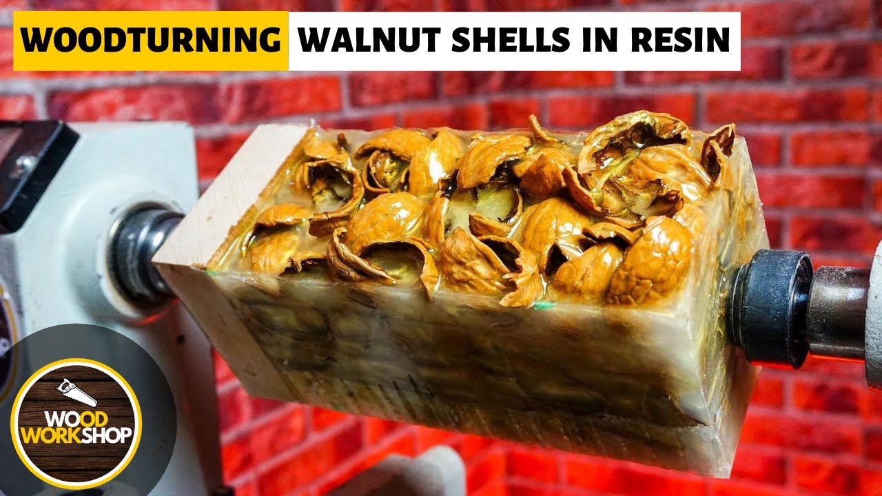 Woodturning - Walnut Shells In Resin - YouTube
