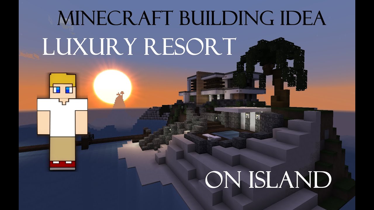 Minecraft building ideas - LUXURY RESORT ON ISLAND - YouTube