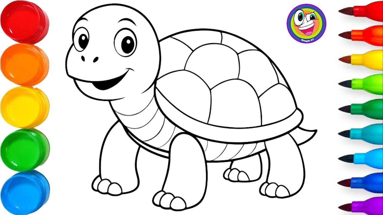 How to Draw a Cute Turtle for Kids - Easy & Fun Step-by-Step Tutorial ...