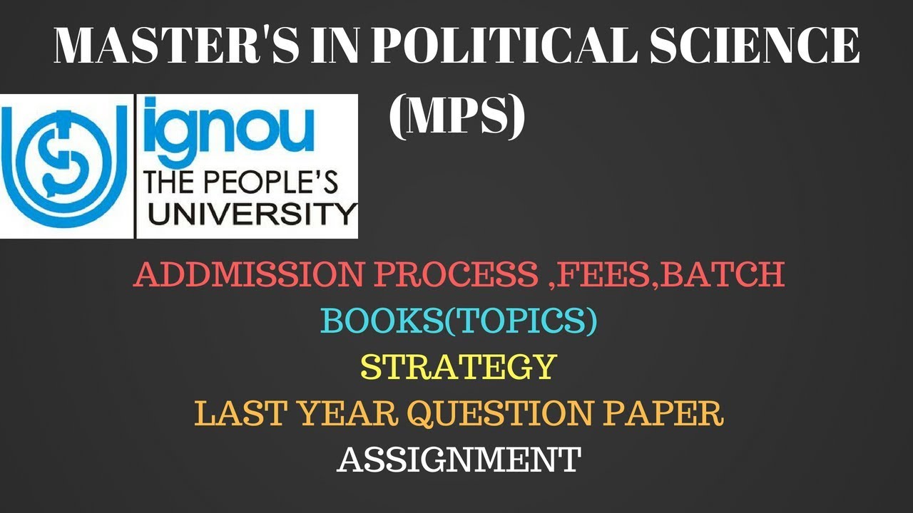 IGNOU MA POLITICAL SCIENCE राजनितिक विज्ञानं | ASSIGNMENT|BOOKS ...