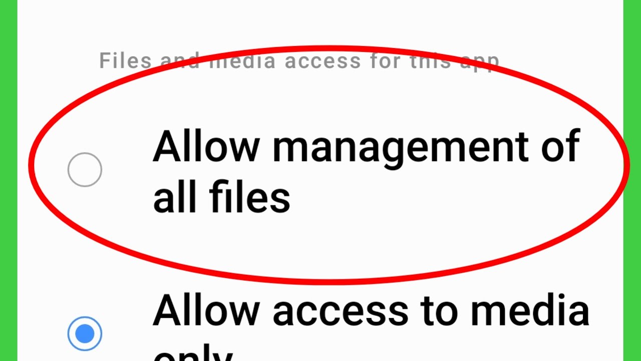 What is Allow management of all files android 11 permission - YouTube
