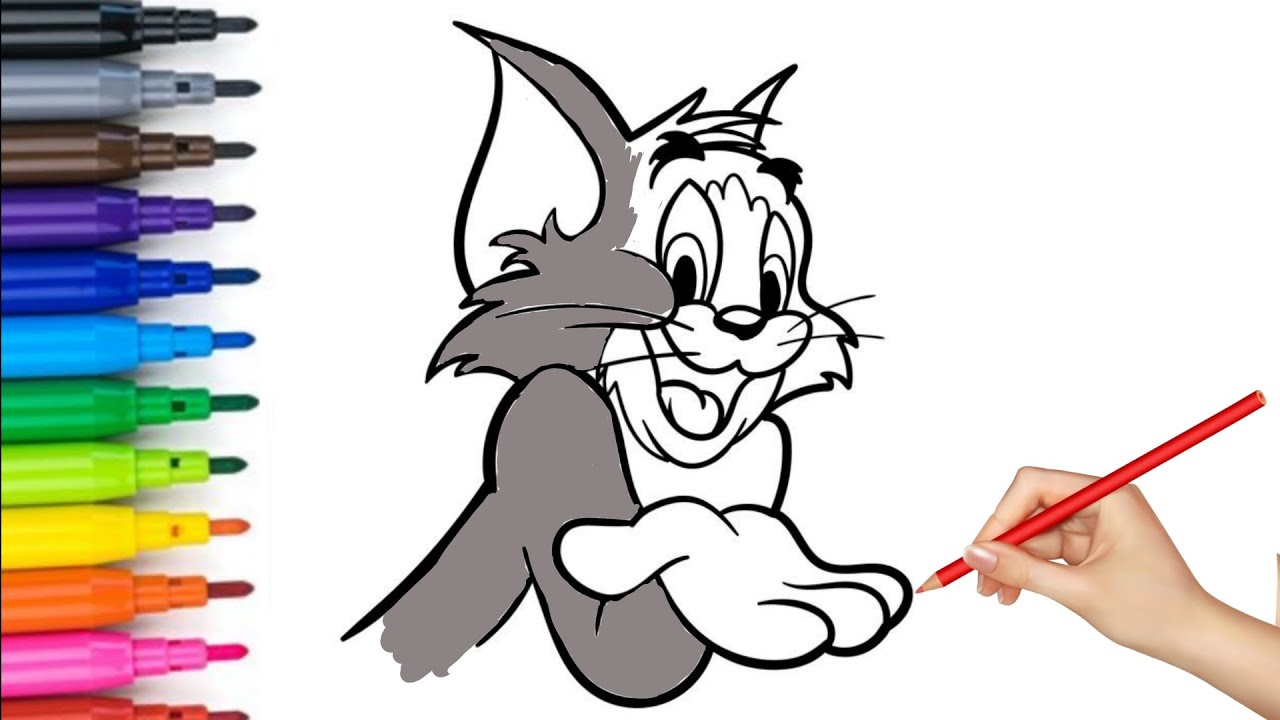 how to draw tom cat | tom drawing| tom cat drawing for kids and ...